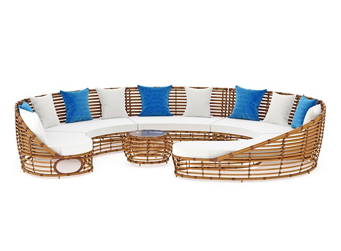 Order Poly Wicker Round Sectional Custom Made | Caluco